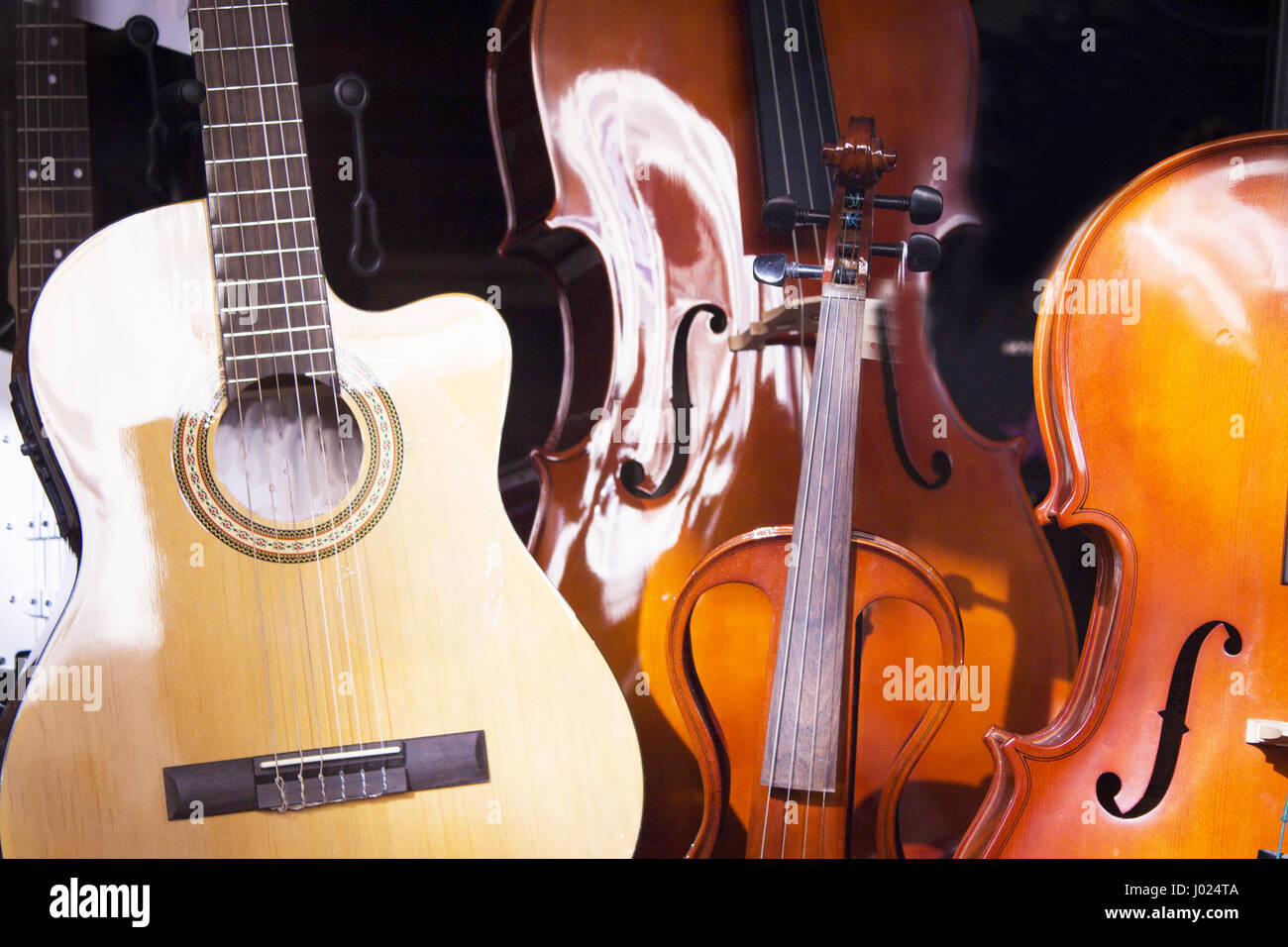 Classical stringed musical instruments. No people Stock Photo - Alamy