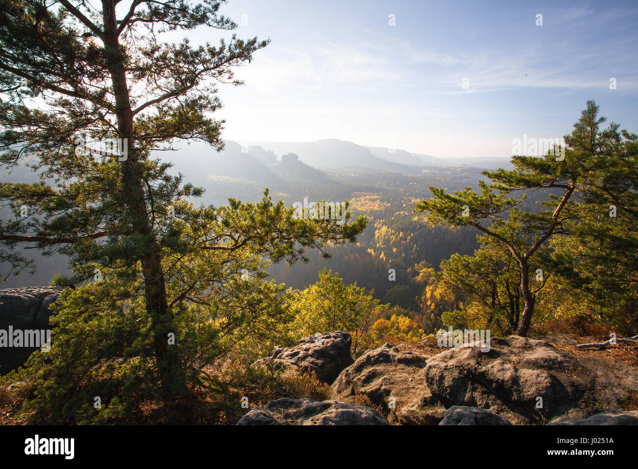 Autumn in german Mountains and Forests - Saxon Switzerland is a hilly ...