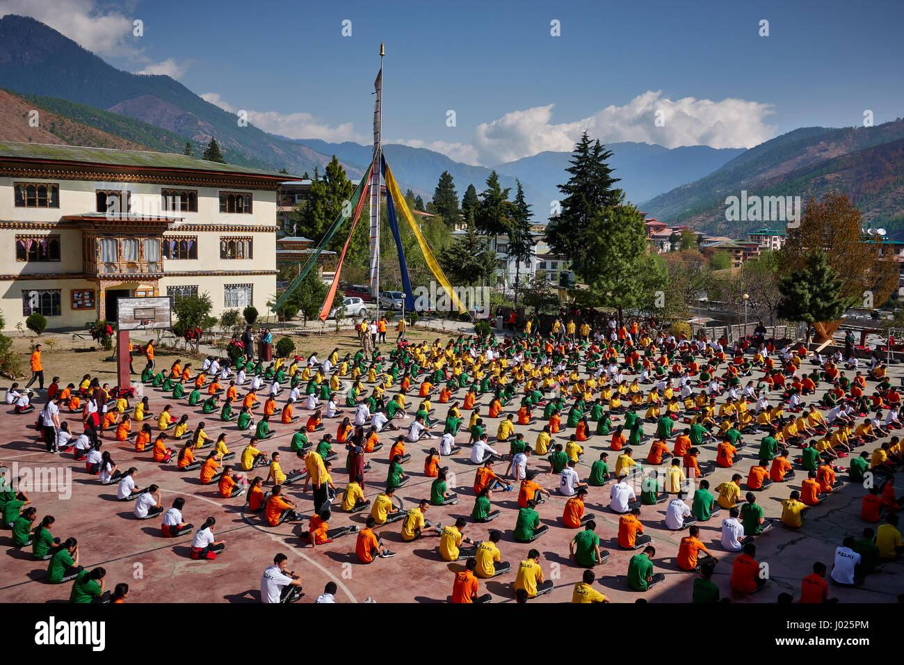 Students from Kelki school in Thimphu Bhutan participate in outdoor ...