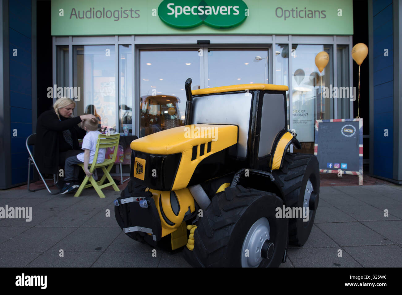 EDITORIAL USE ONLY A JCB transformer during the launch of Specsavers ...