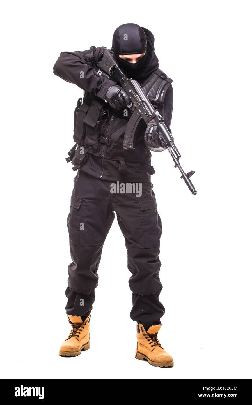 army soldier man portrait on guard on studio isolated on white ...