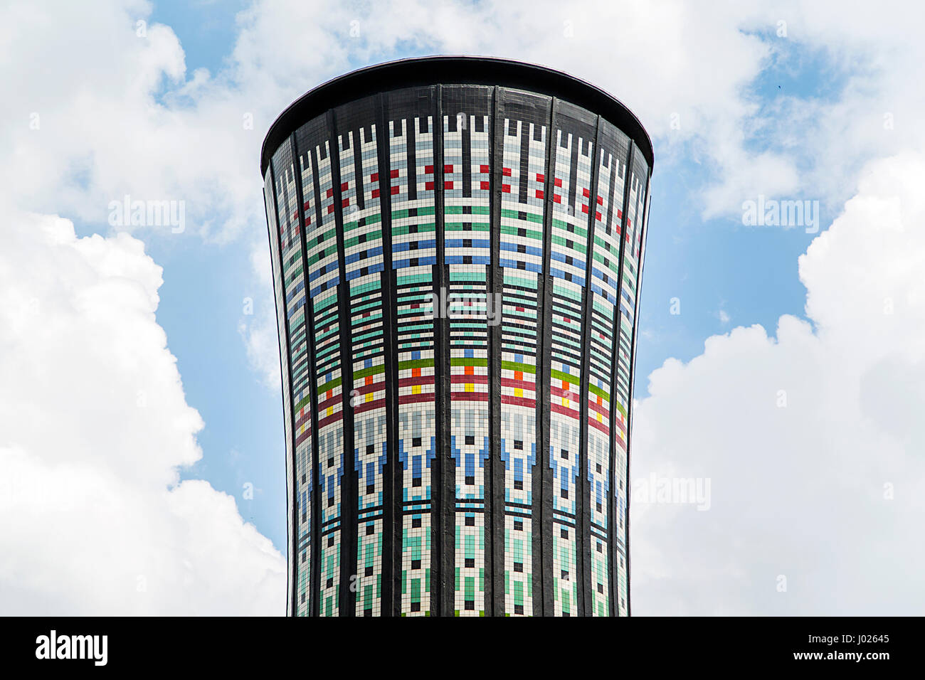 MILAN, ITALY - MAY 31, 2016: Detail of Torre Arcobaleno (Rainbow Tower ...