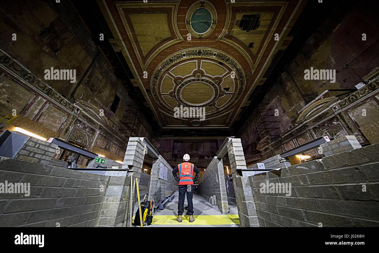 Apprentice Harry Pearce looks at the construction work which is under ...