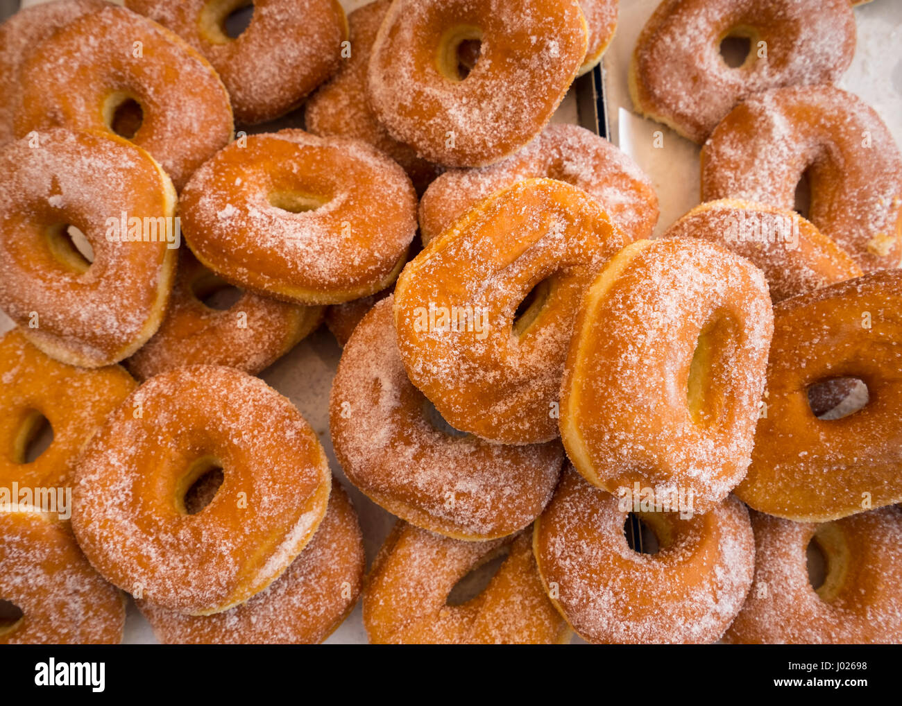 Delicious doughnuts with icing sugar,outdoor horizontal photo Stock ...