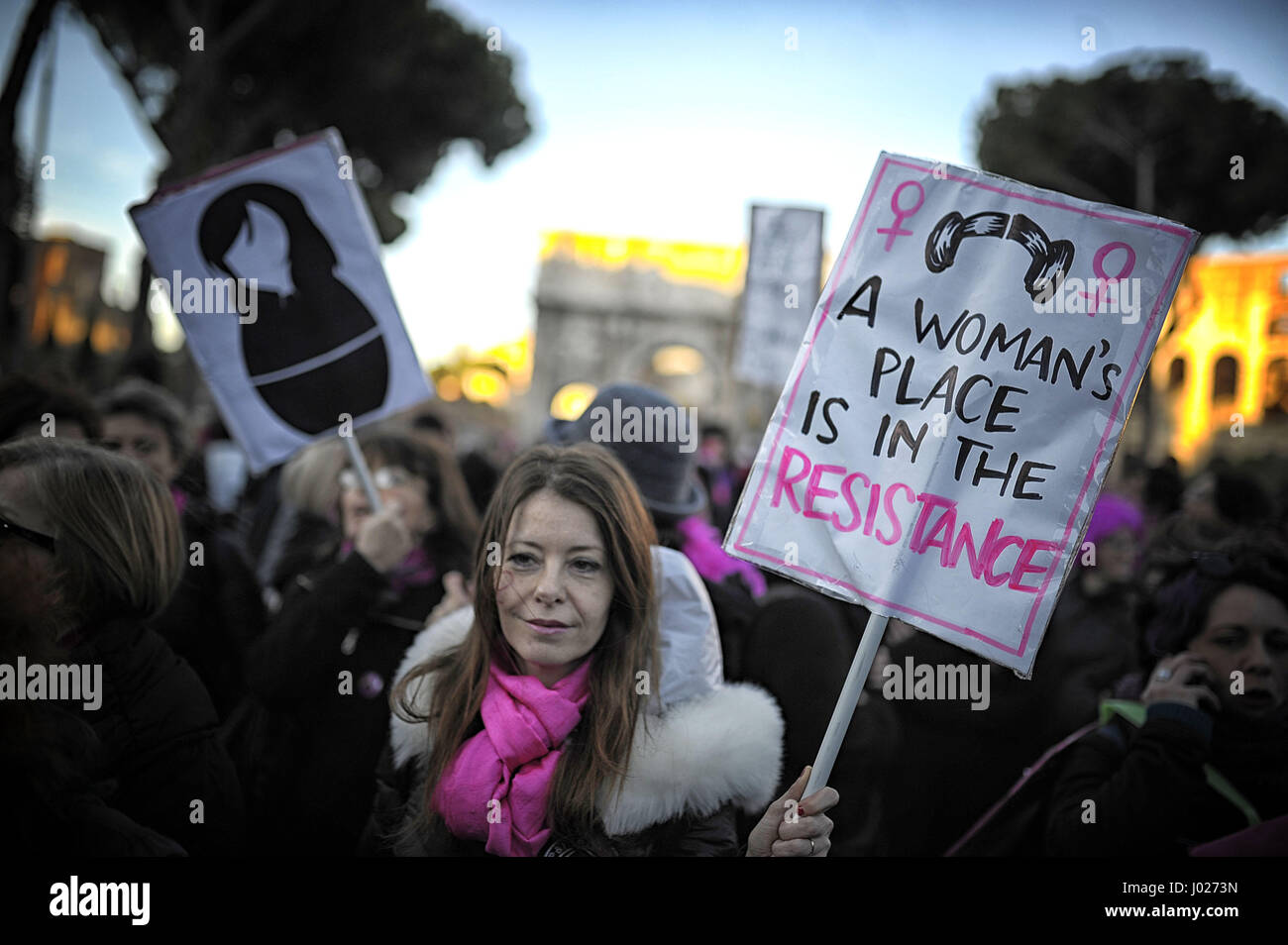 International Women's Day March in Rome Featuring: Atmosphere Where ...