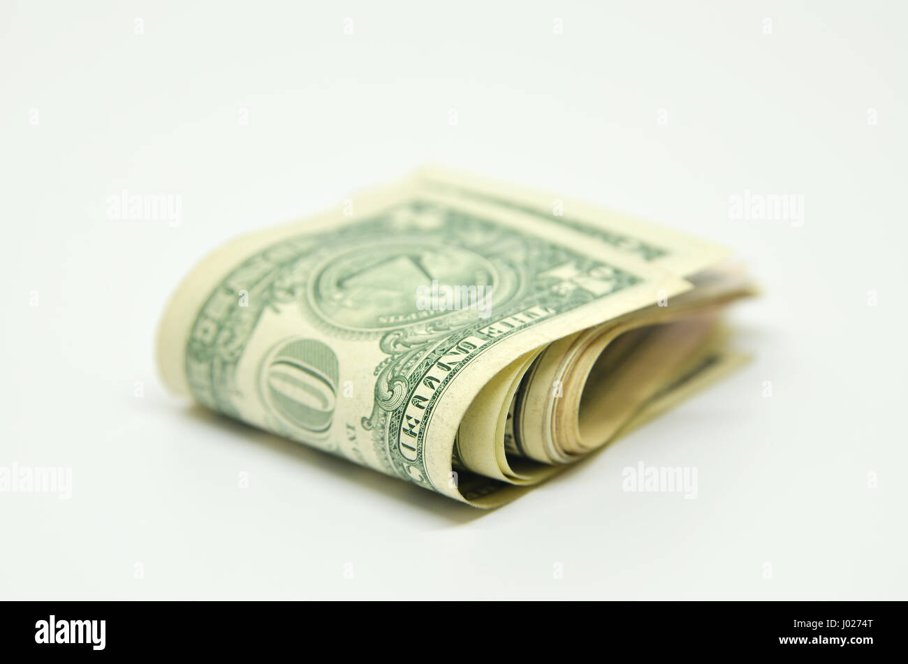 Stack of money, cash of US dollars isolated on white background Stock ...
