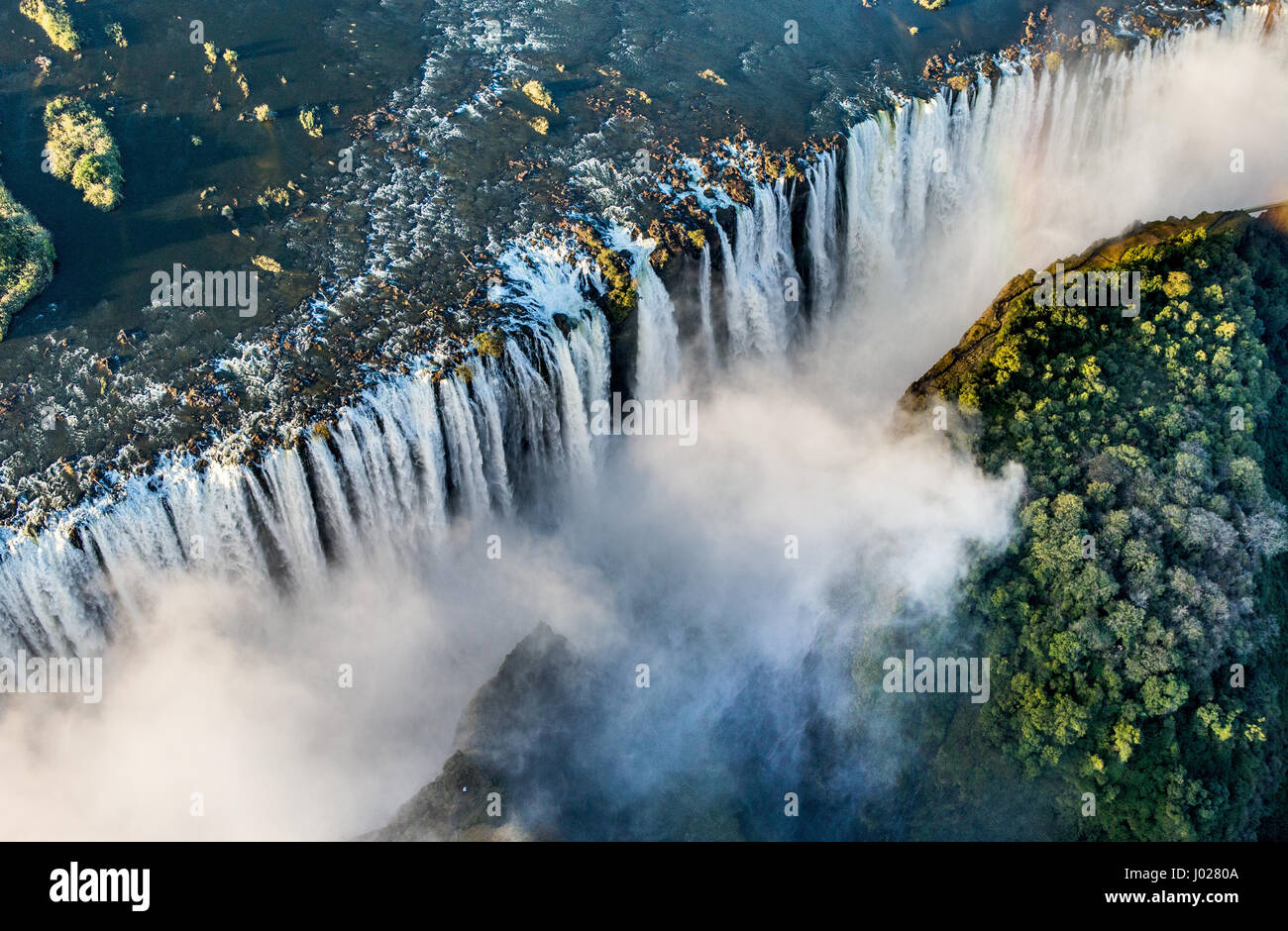 View of Victoria Falls from the ground. Mosi-oa-Tunya National park ...