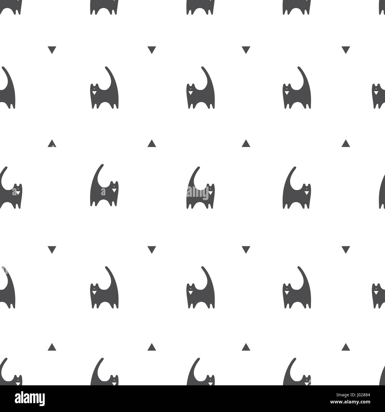 seamless vector pattern, cat art background design for fabric and decor ...