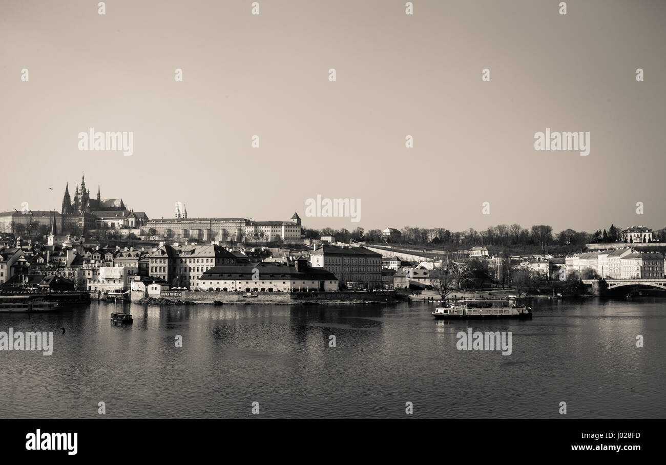 Old Prague vintage postcard - background Stock Photo - Alamy