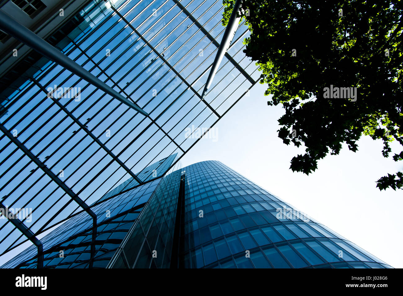 Abstract building. blue glass wall of skyscraper Stock Photo - Alamy