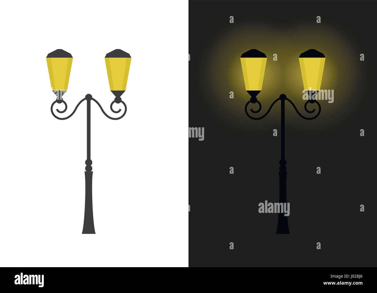 Retro street lights Stock Vector Image & Art - Alamy