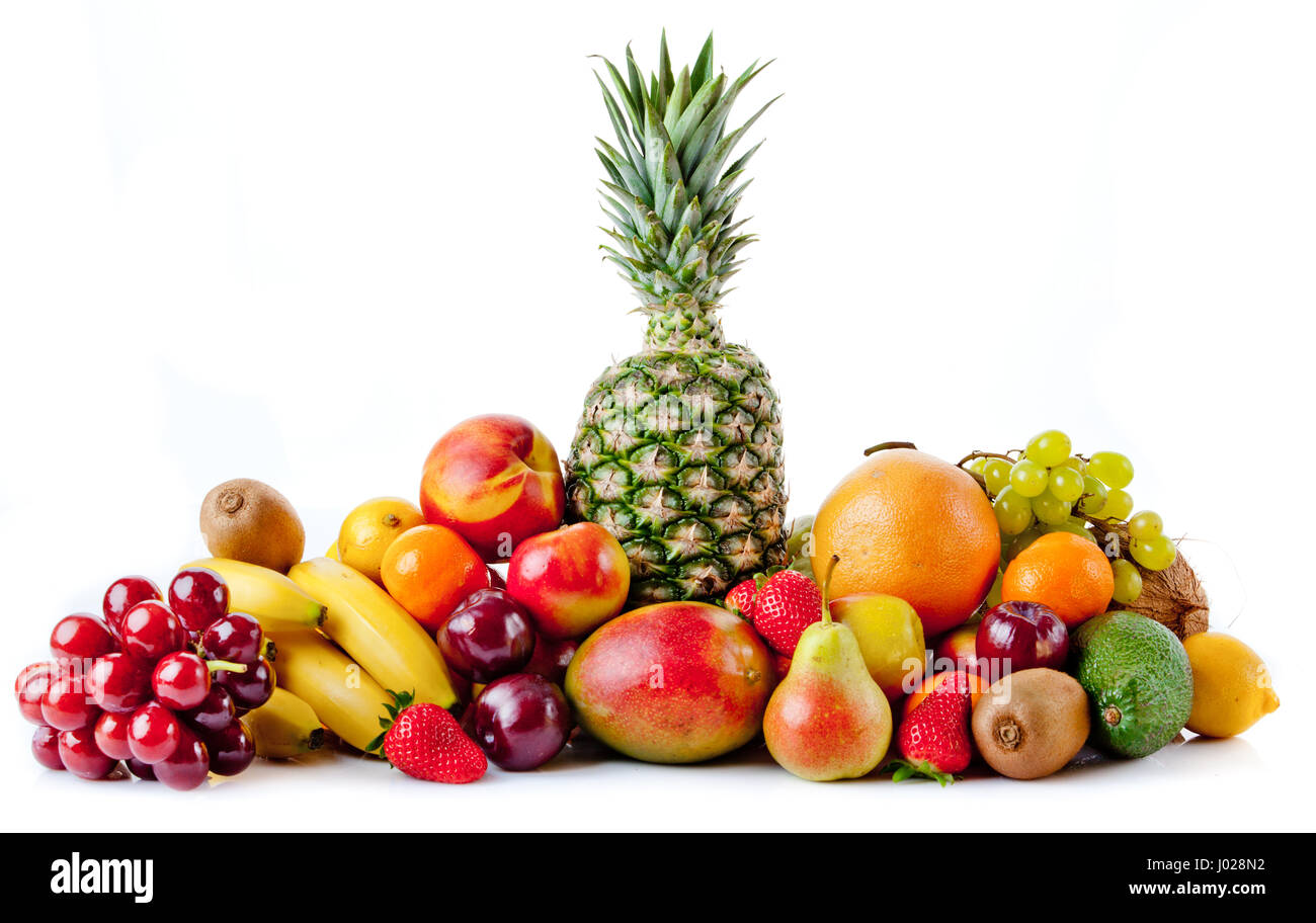 fruits isolated on a white background Stock Photo - Alamy
