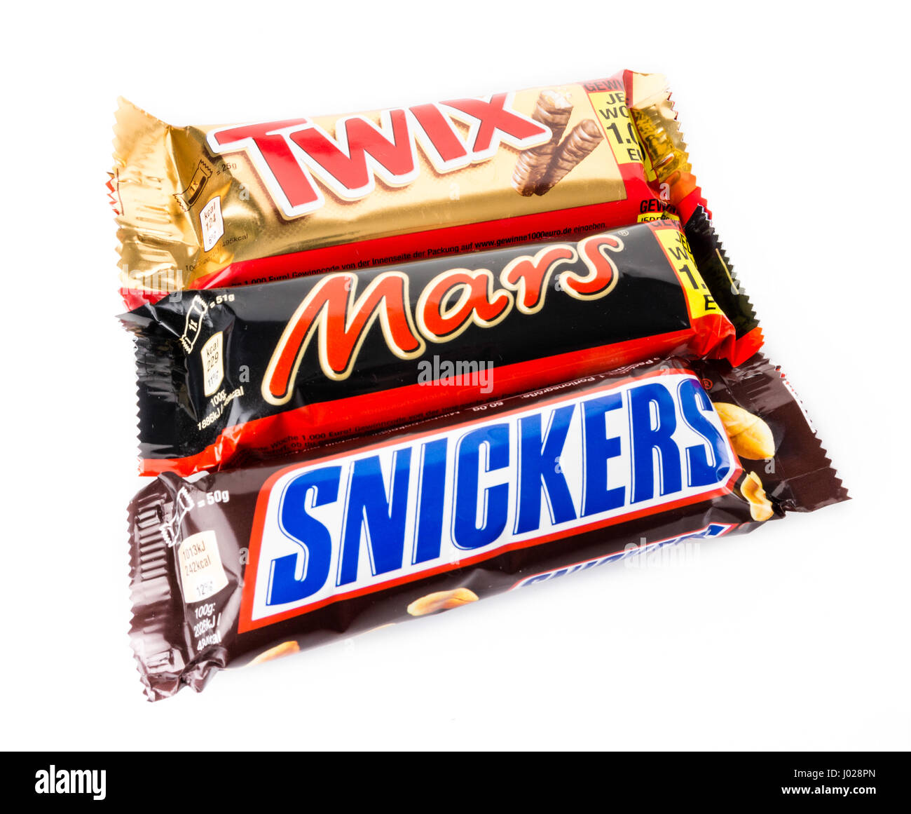 Snickers chocolate bar made mars Cut Out Stock Images & Pictures - Alamy