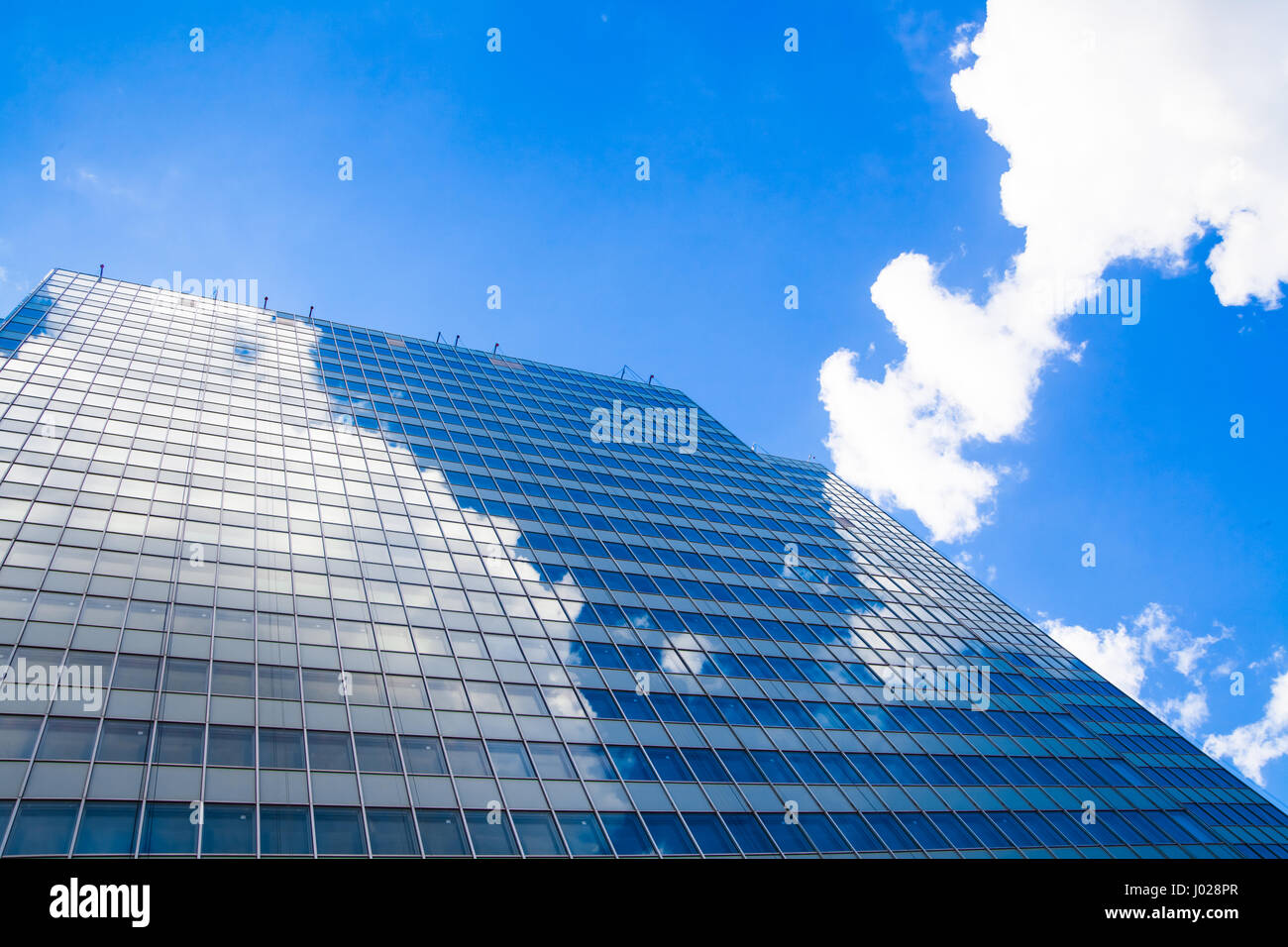 Abstract building. blue glass wall of skyscraper Stock Photo - Alamy