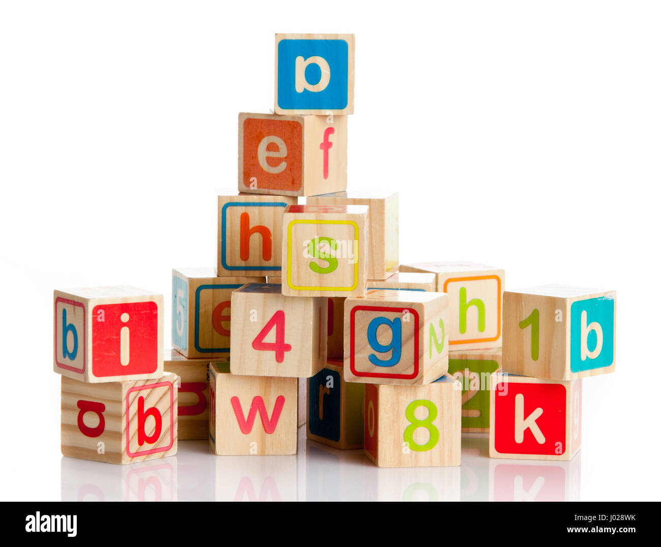 wooden toy cubes with letters. Wooden alphabet blocks Stock Photo - Alamy