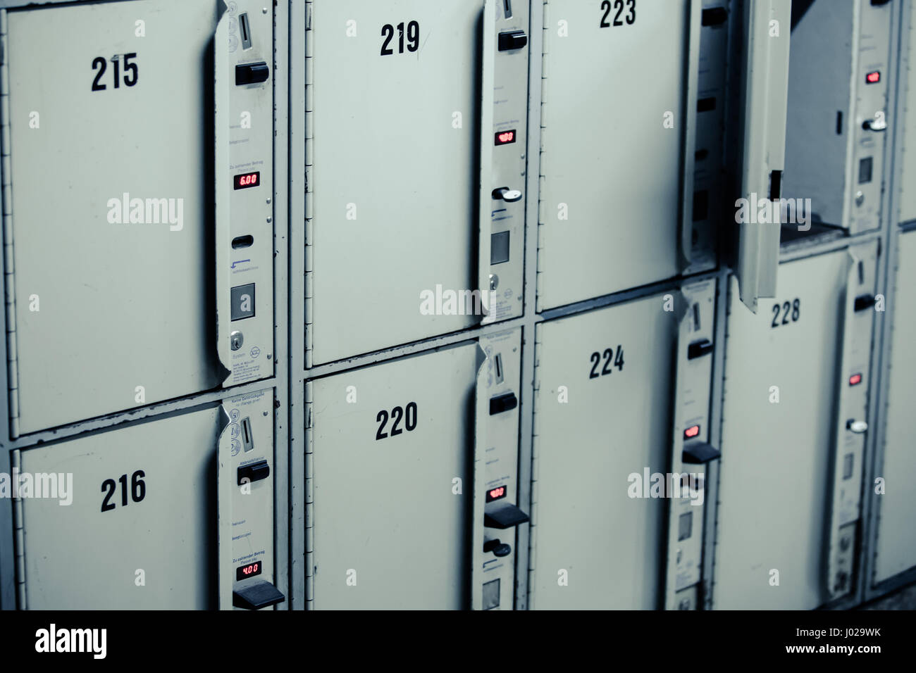 Lockers cabinets in a locker room Stock Photo - Alamy