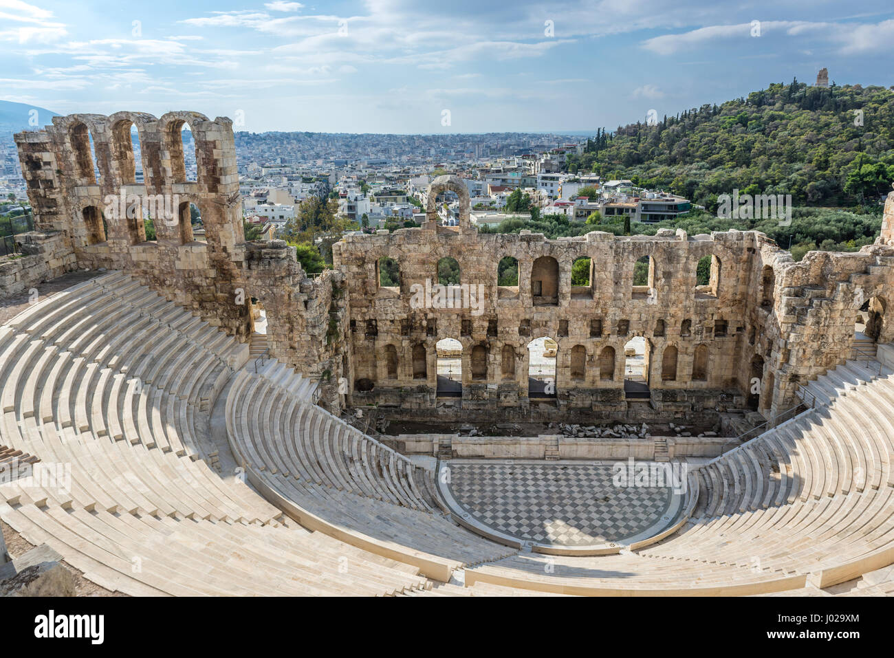 Odeon of Herodes Atticus, part of ancient Acropolis of Athens city ...