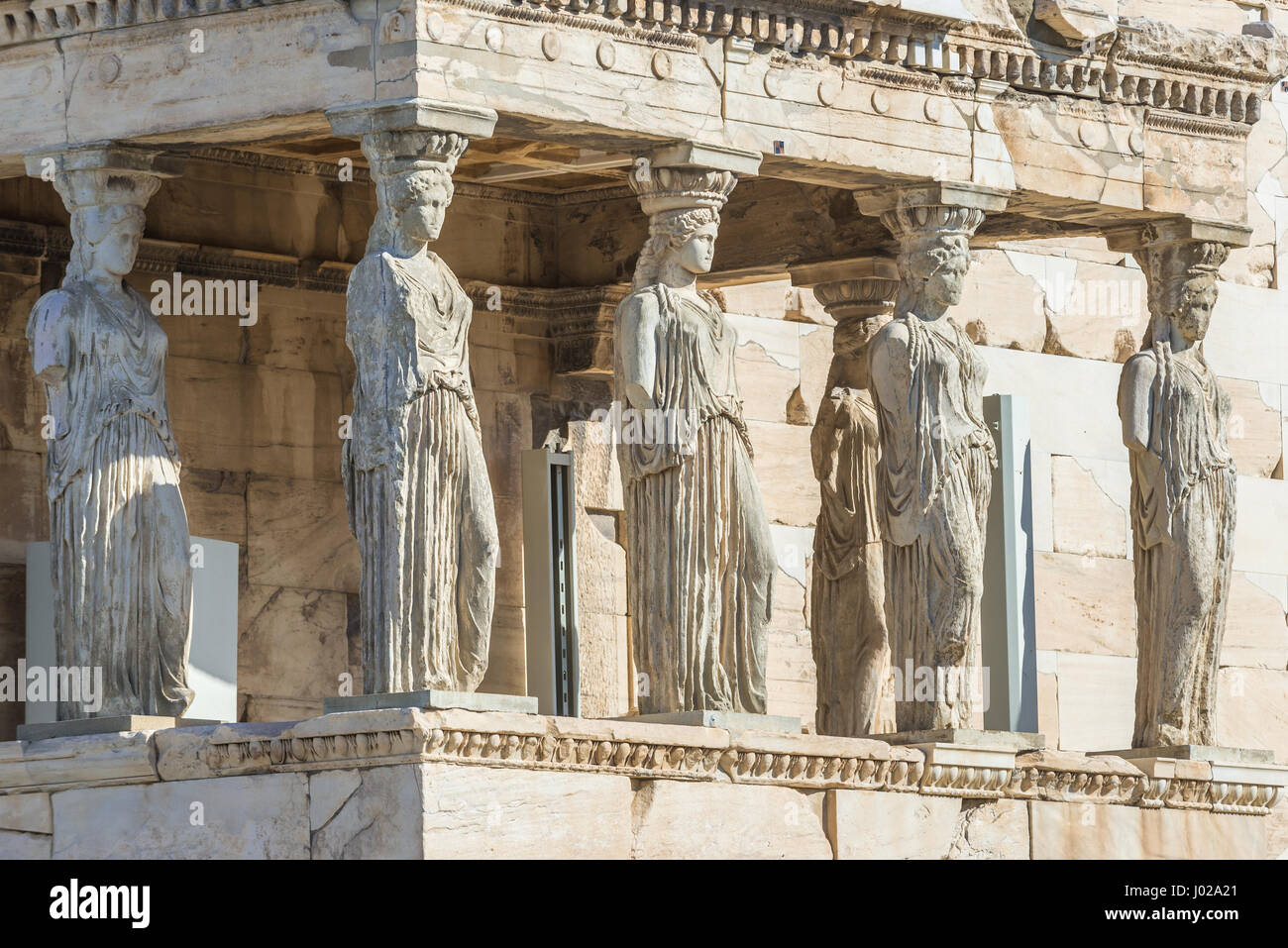 Porch of Caryatids, part of Erechtheion ancient Greek temple dedicated ...