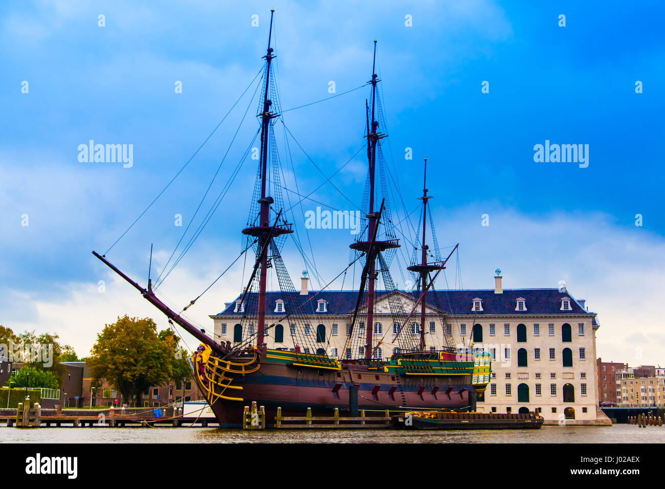 VOC Amsterdam. Dutch sailing ship Stock Photo - Alamy