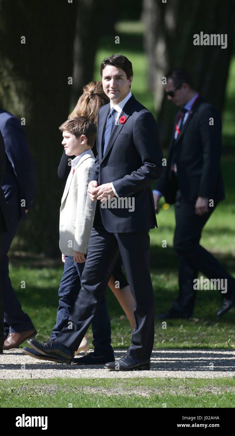 Canadian Prime Minister Justin Trudeau and his son attend a ...