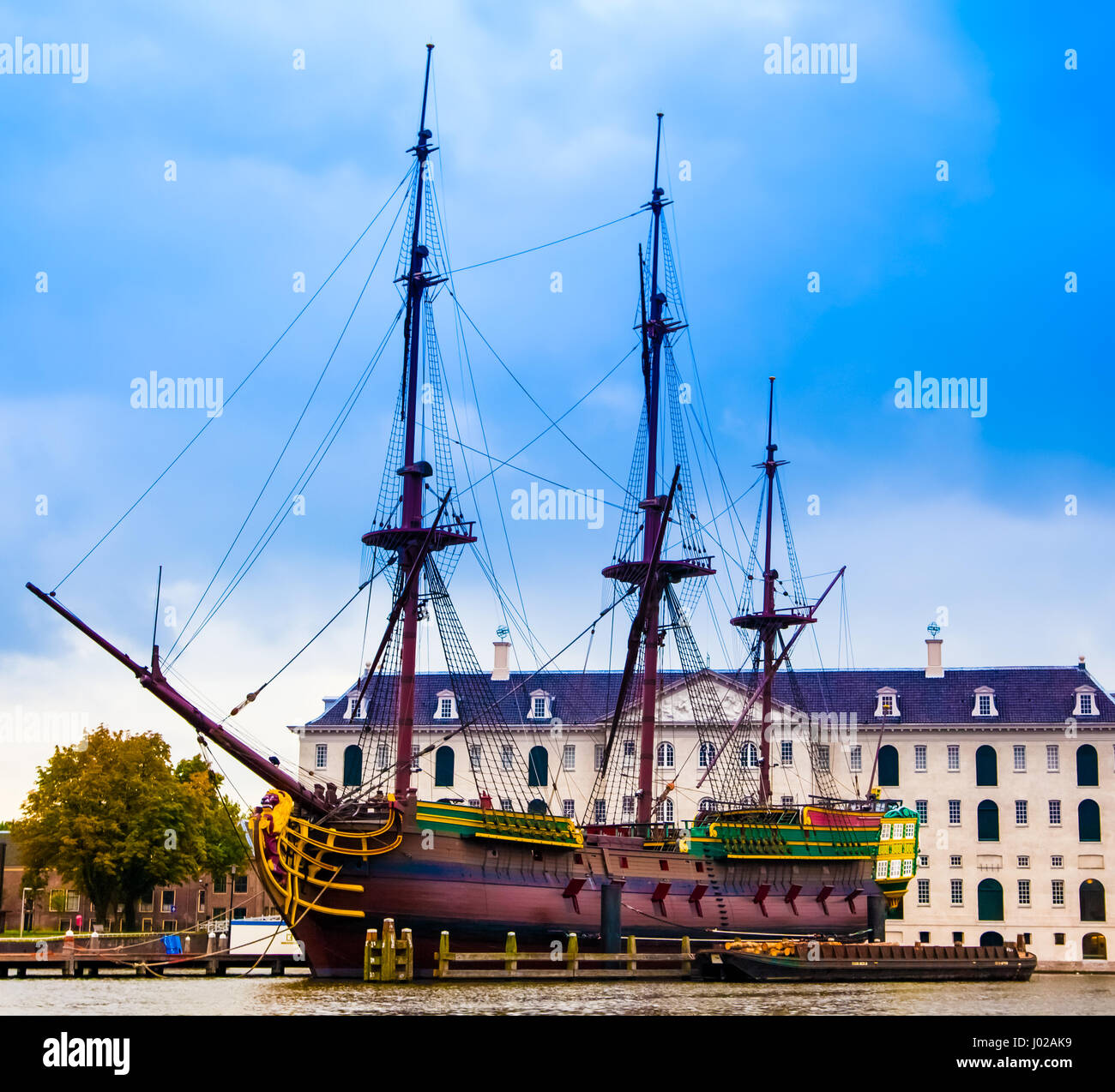 VOC Amsterdam. Dutch sailing ship Stock Photo - Alamy