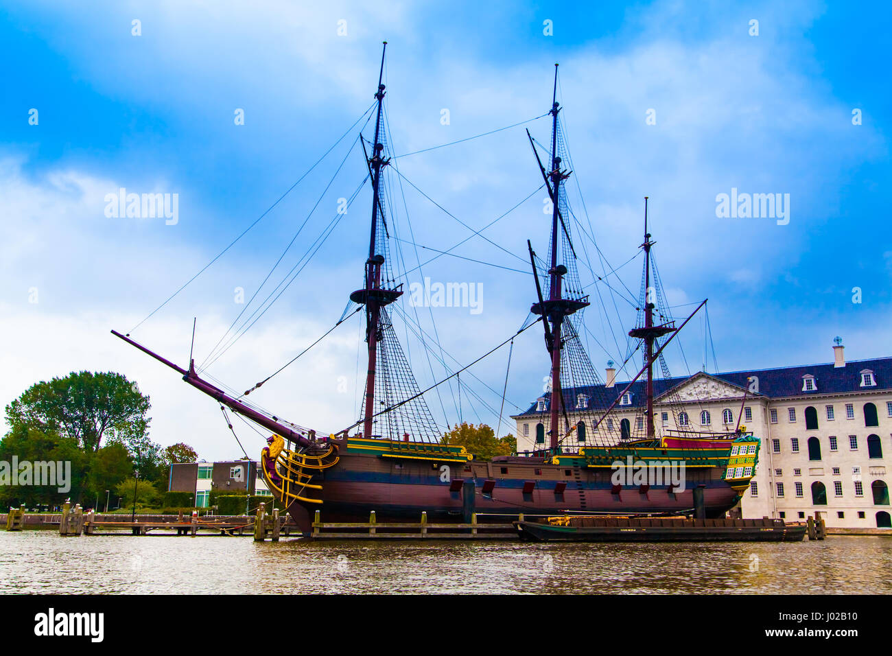 VOC Amsterdam. Dutch sailing ship Stock Photo - Alamy