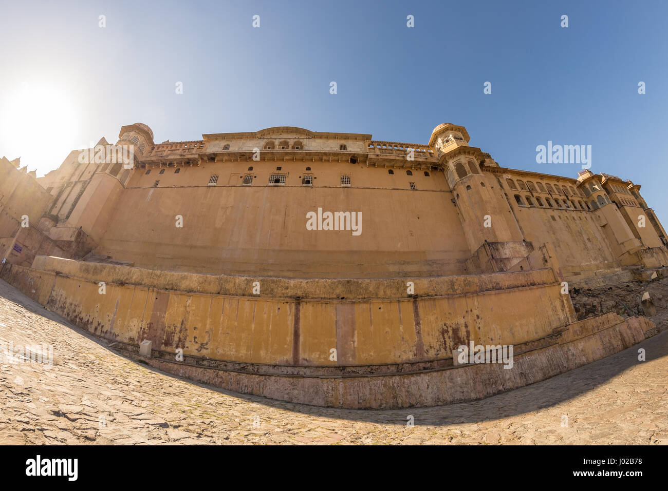 The impressive landscape and cityscape at Amber Fort, famous travel ...