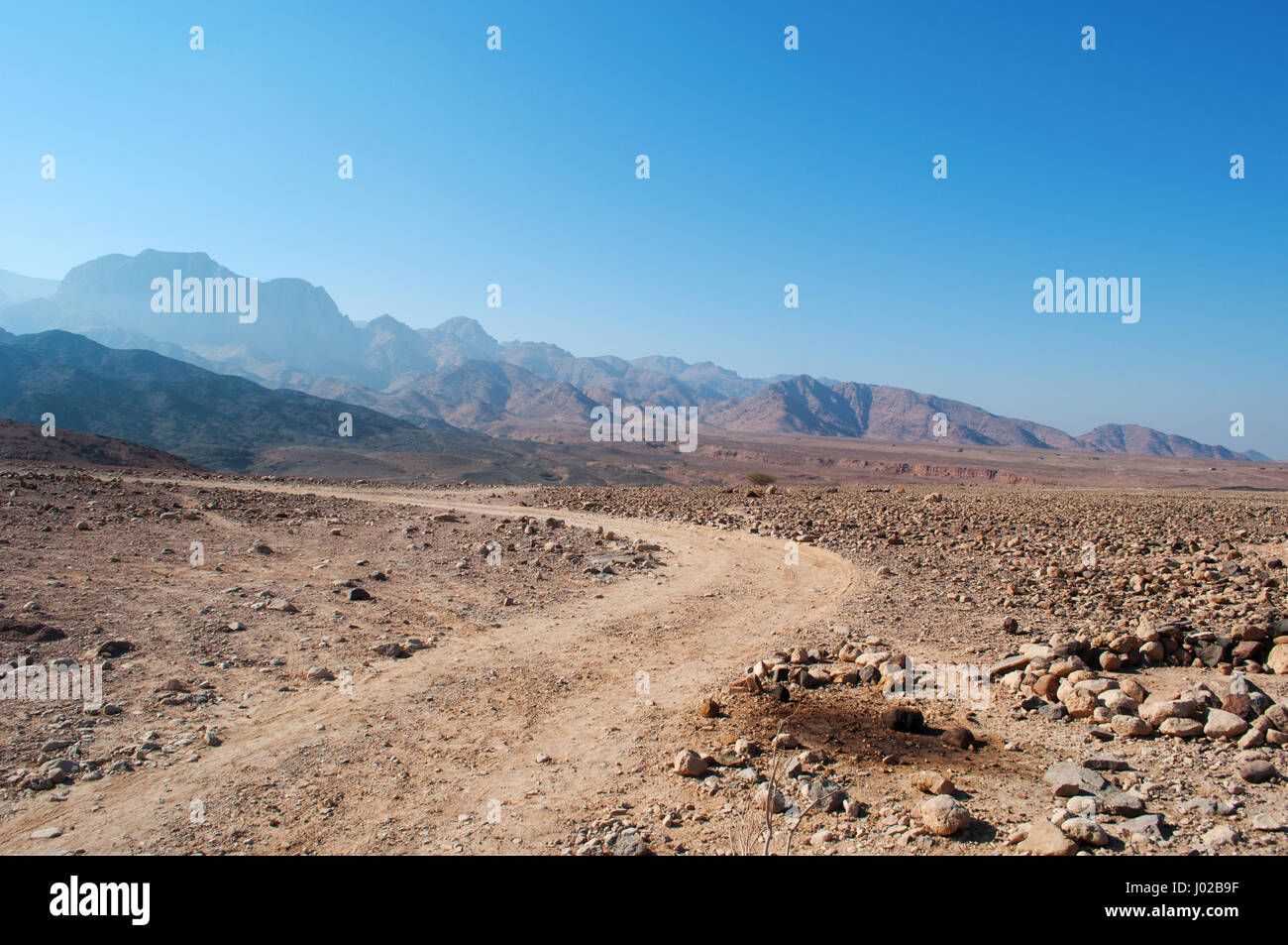 Jordan: tracks in the desert landscape of Dana Biosphere Reserve, a ...