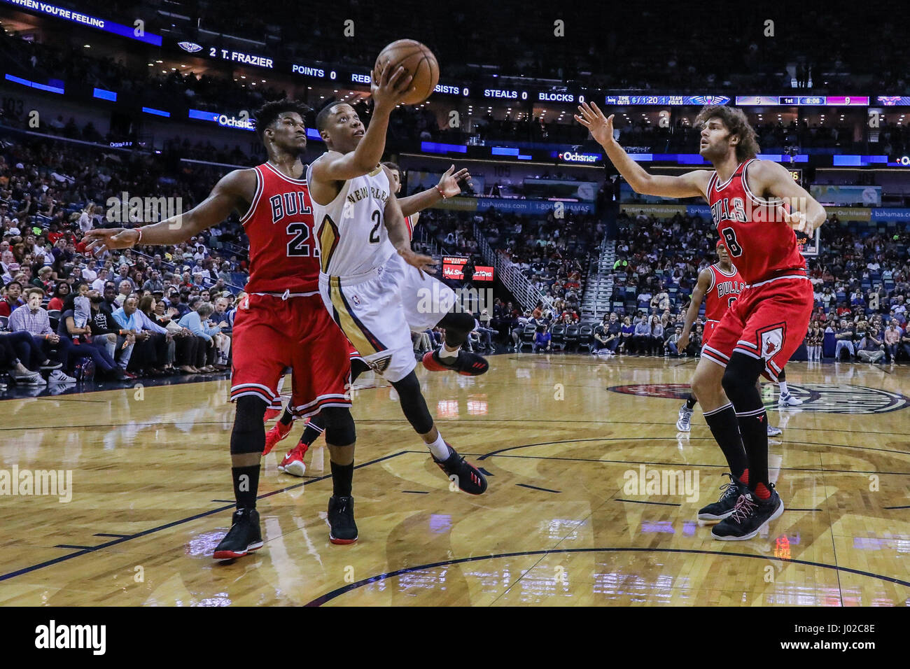 April 2, 2017 - New Orleans Pelicans guard Tim Frazier (2) drives to ...