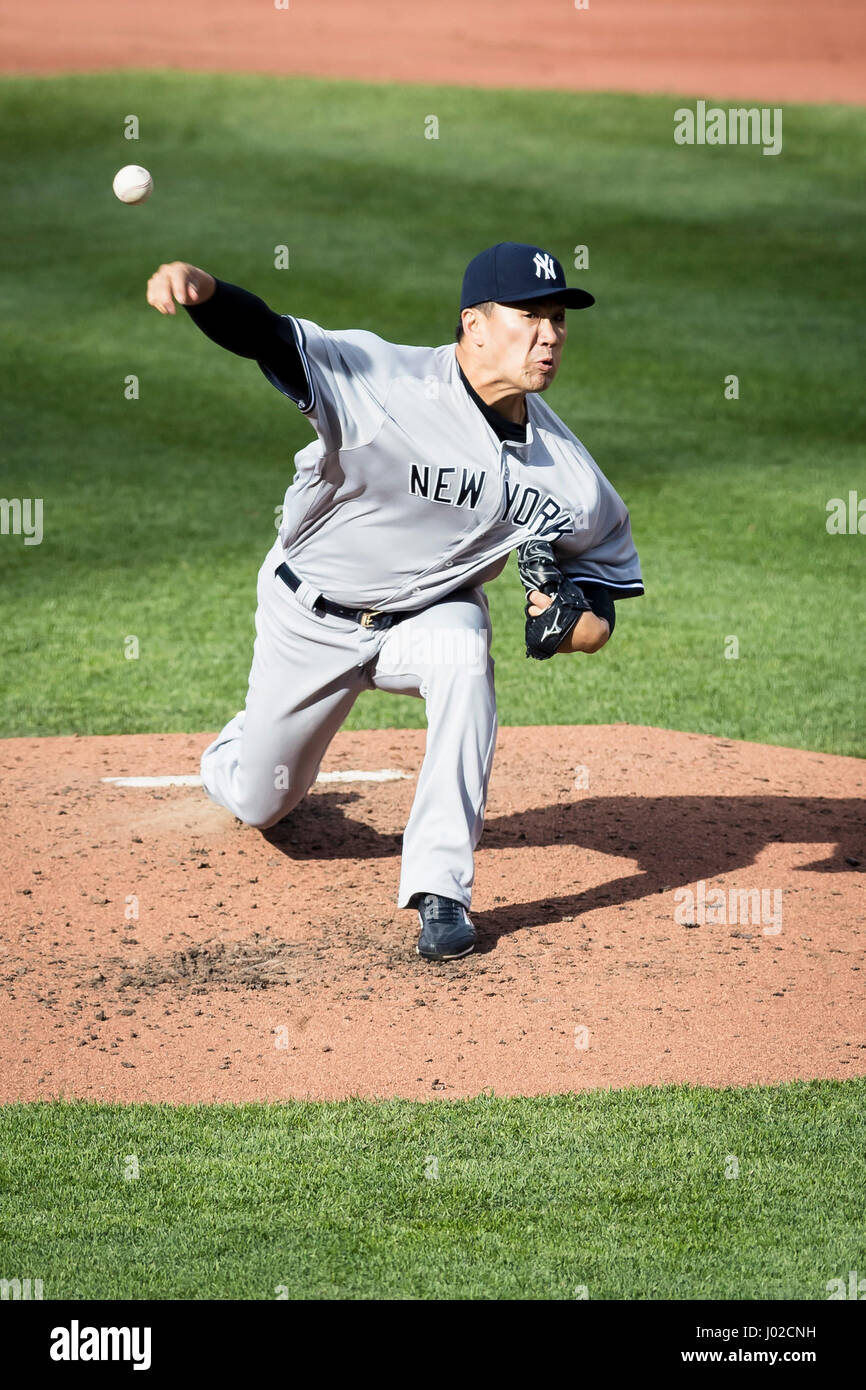 Baltimore, Maryland, USA. 8th Apr, 2017. New York Yankees starting ...