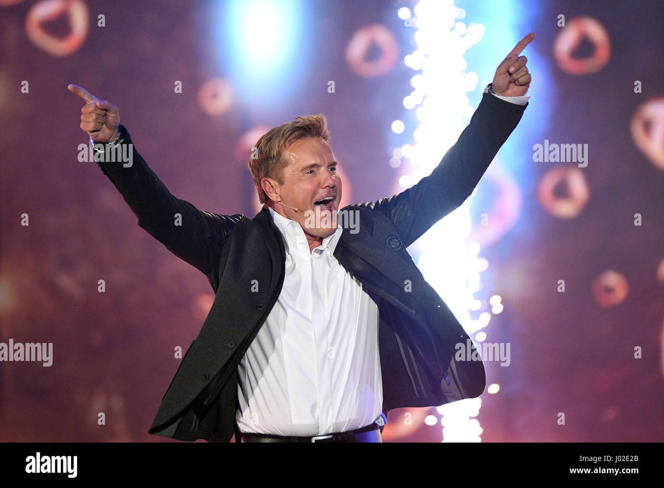 Cologne, Germany. 08th Apr, 2017. Judge Dieter Bohlen seen during the ...