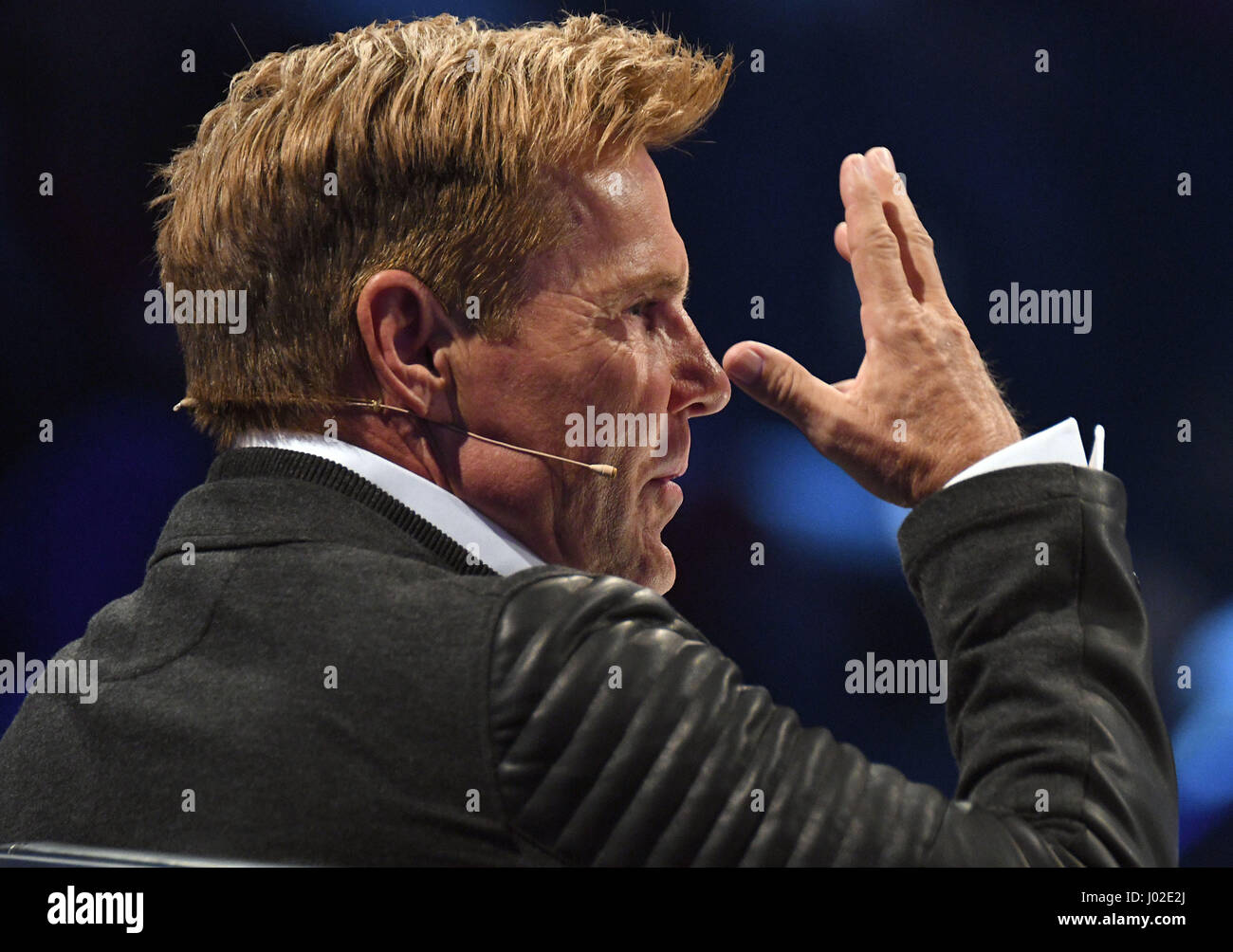 Cologne, Germany. 08th Apr, 2017. Judge Dieter Bohlen seen during the ...