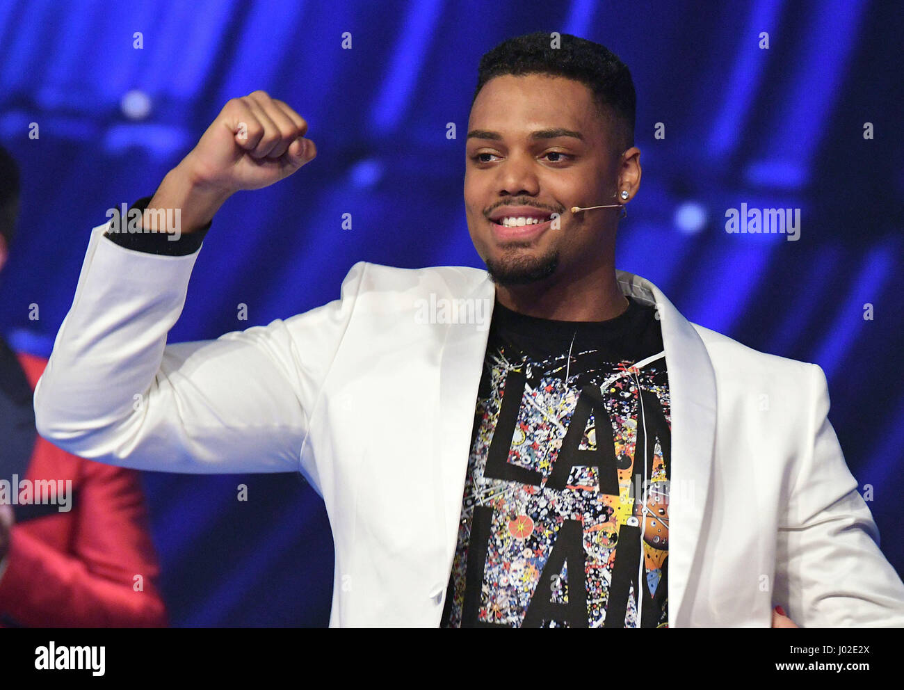 Cologne, Germany. 08th Apr, 2017. Singer Ruben Mateo seen on stage ...