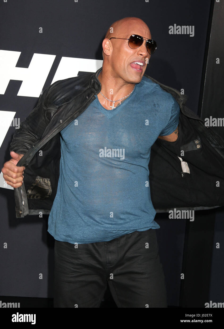 New York, New York, USA. 8th Apr, 2017. Actor DWAYNE JOHNSON aka THE ...