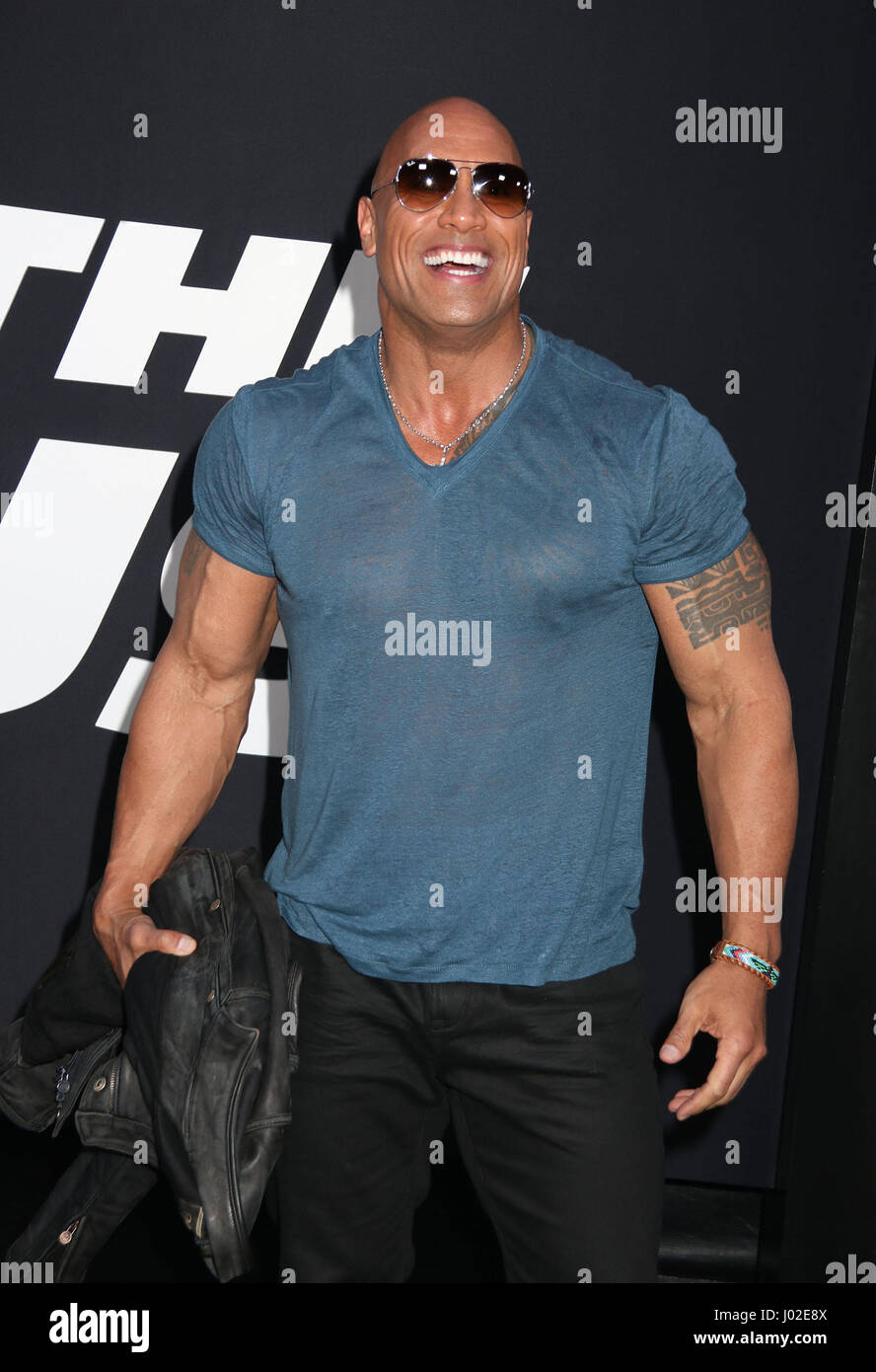New York, New York, USA. 8th Apr, 2017. Actor DWAYNE JOHNSON aka THE ...