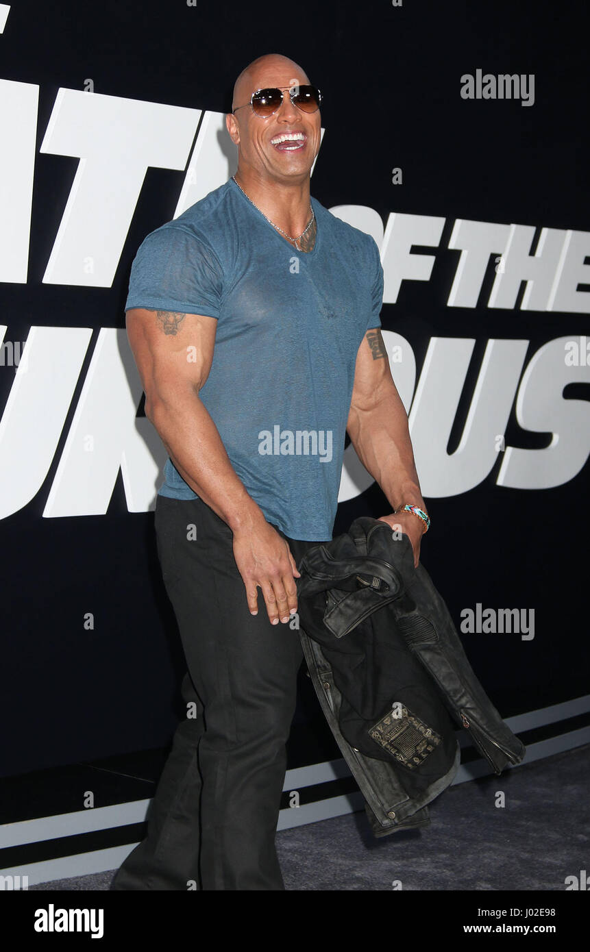 New York, New York, USA. 8th Apr, 2017. Actor DWAYNE JOHNSON aka THE ...