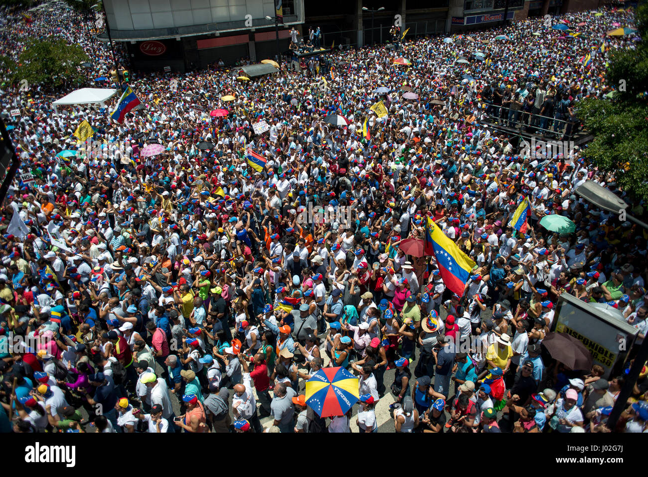 Caracas, Venezuela. 08th Apr, 2017. Crowds of demonstrators protest in ...