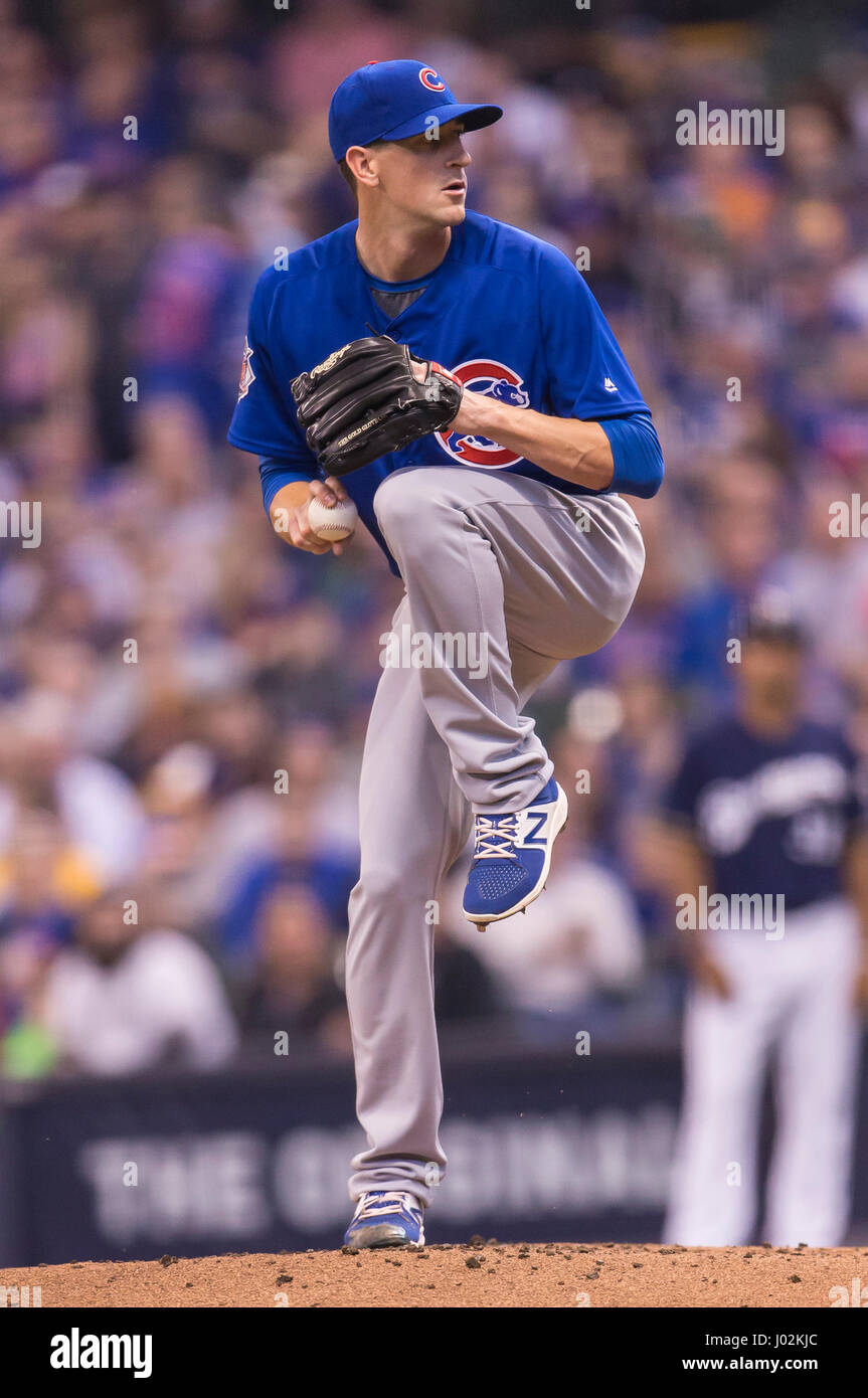 Milwaukee, WI, USA. 08th Apr, 2017. Chicago Cubs starting pitcher Kyle ...
