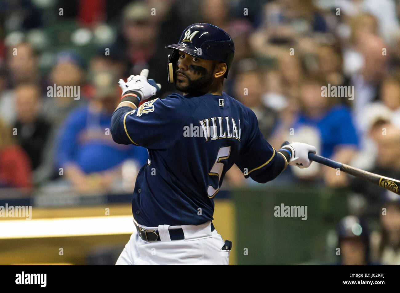 Milwaukee, WI, USA. 08th Apr, 2017. Milwaukee Brewers second baseman ...