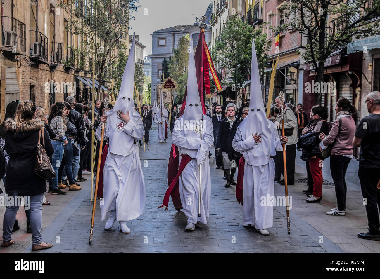 Madrid, Spain. 9th April, 2017. first procession of the easter week on ...