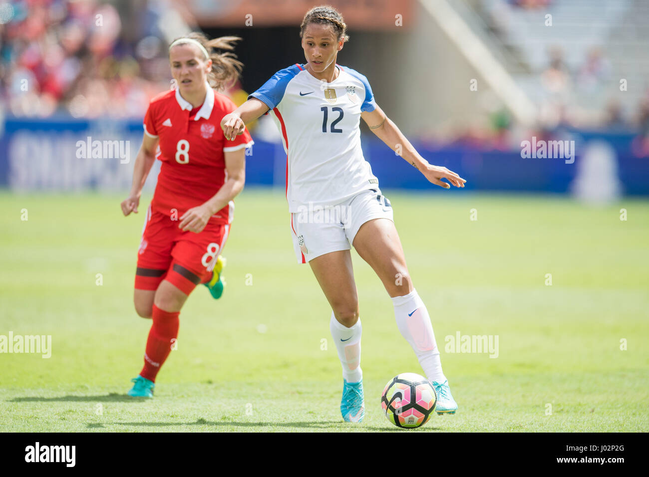 Houston, TX, USA. 9th Apr, 2017. United States forward Lynn Williams ...
