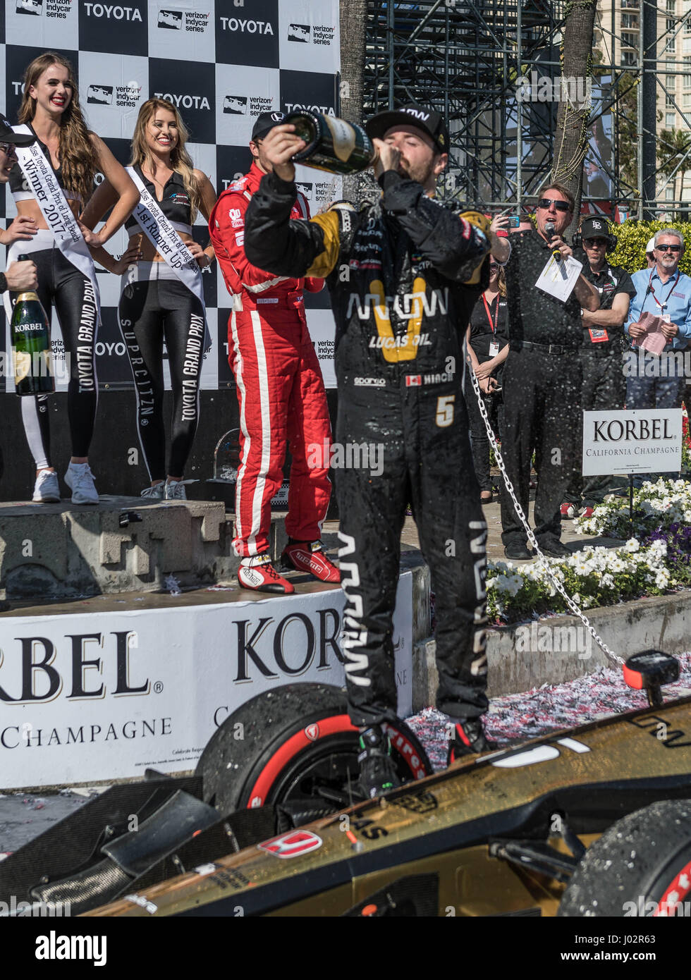Long Beach, California, USA. 9th April, 2017. James Hinchcliffe driving ...