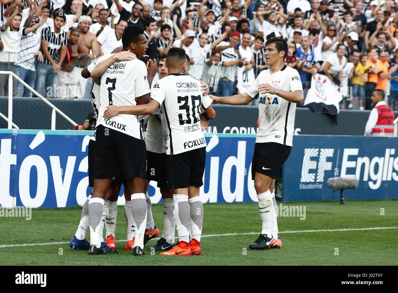 Rodriguinho do Corinthians celebrates goal during a match against ...