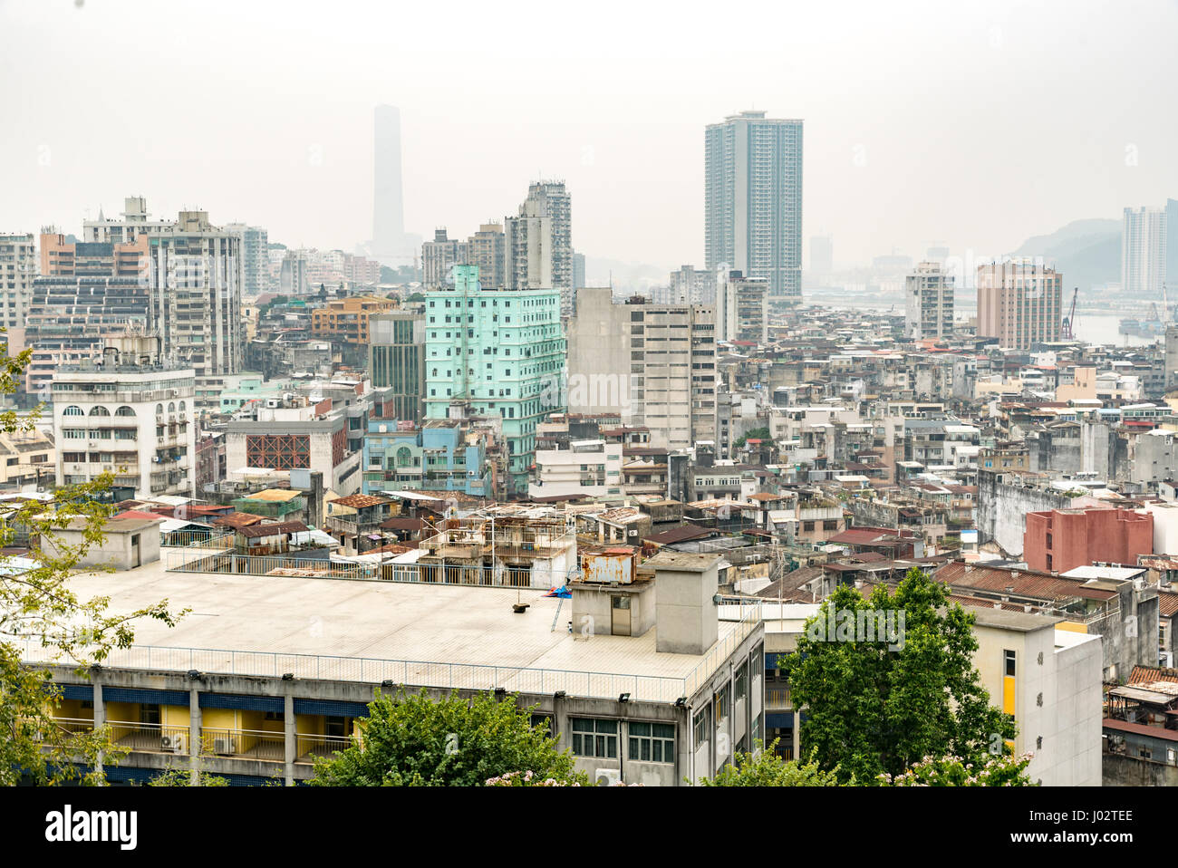 Macau old town cityscape skyline. Mocau now is part of China Stock ...