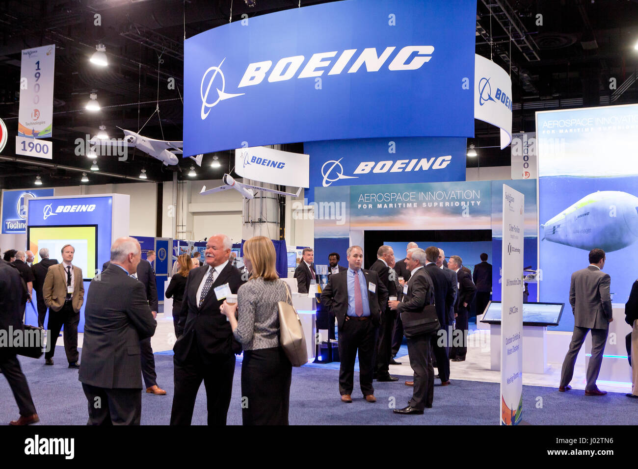 Boeing exhibit booth at 2017 US Navy League Sea-Air-Space Exposition ...