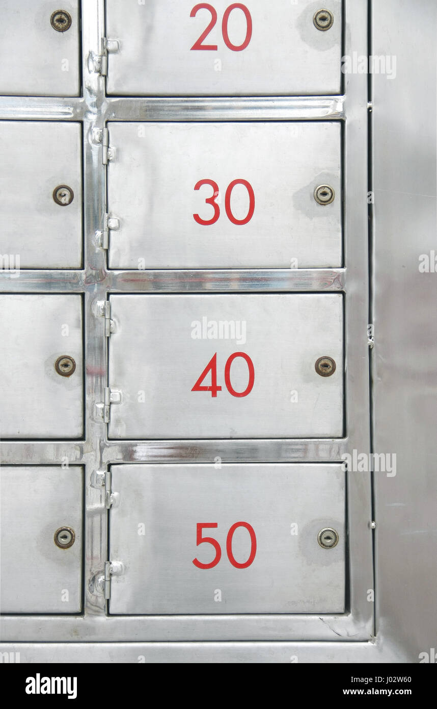 square of stainless steel lockers for safe and valuable thing Stock ...