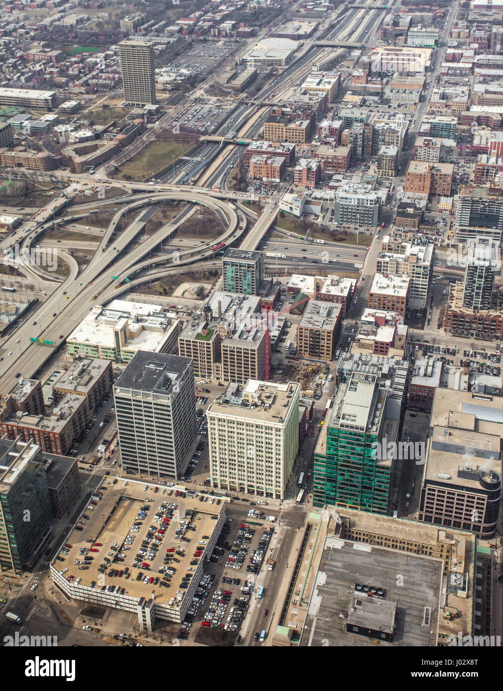 Chicago skyline aerial hi-res stock photography and images - Alamy