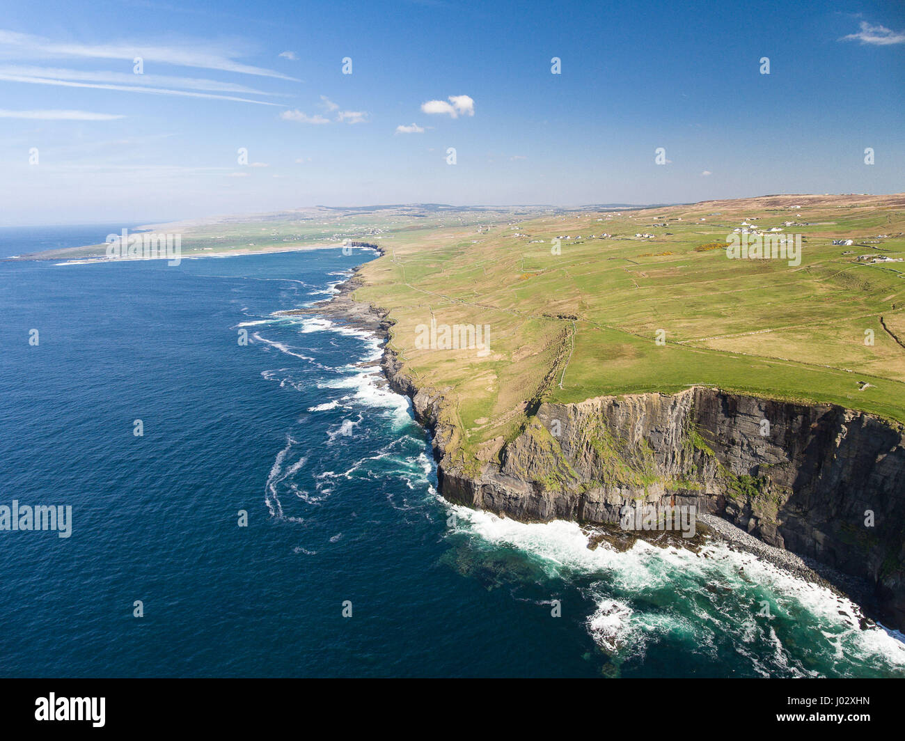 Aerial Ireland countryside tourist attraction in County Clare. The ...