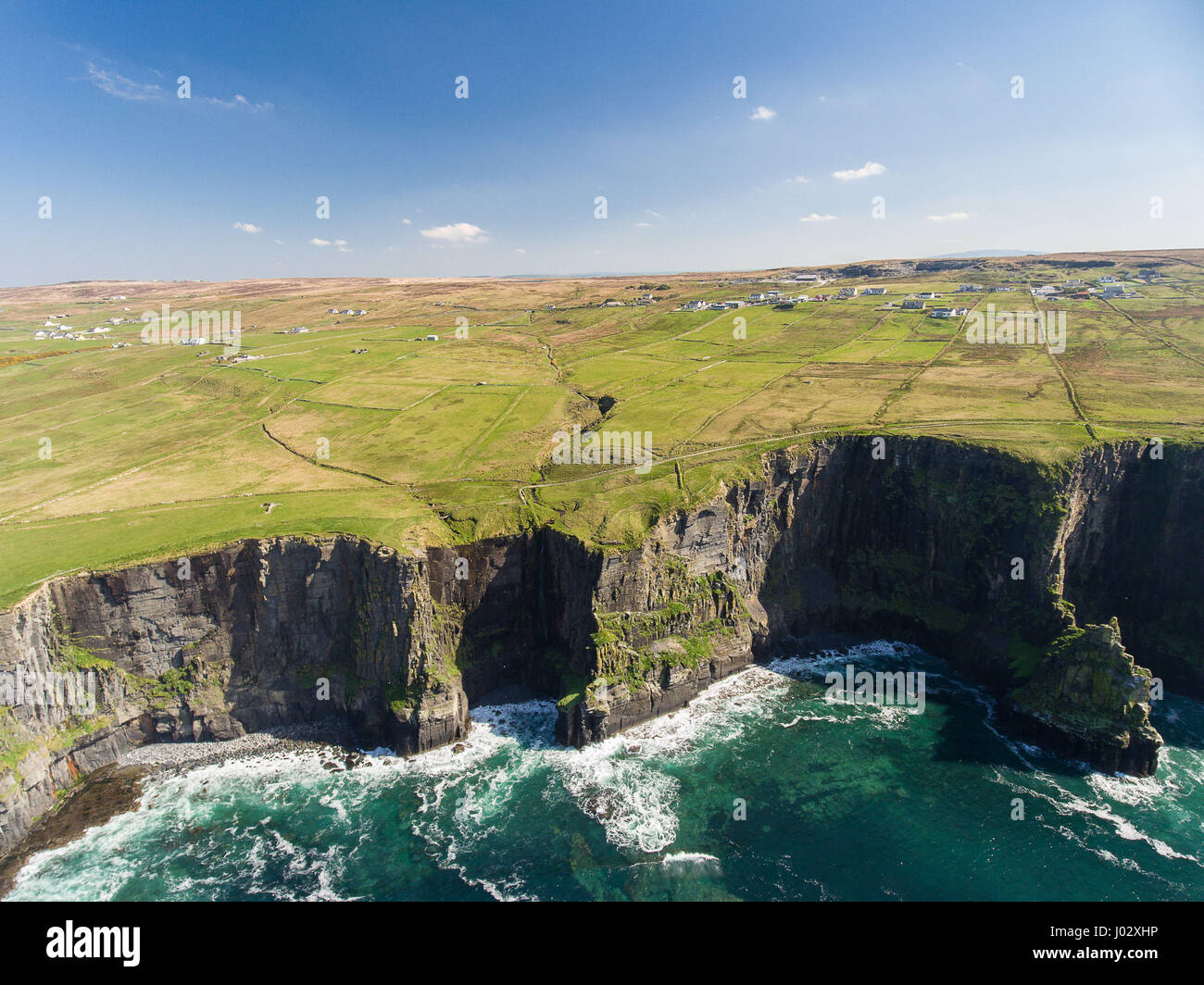 Aerial Ireland countryside tourist attraction in County Clare. The ...