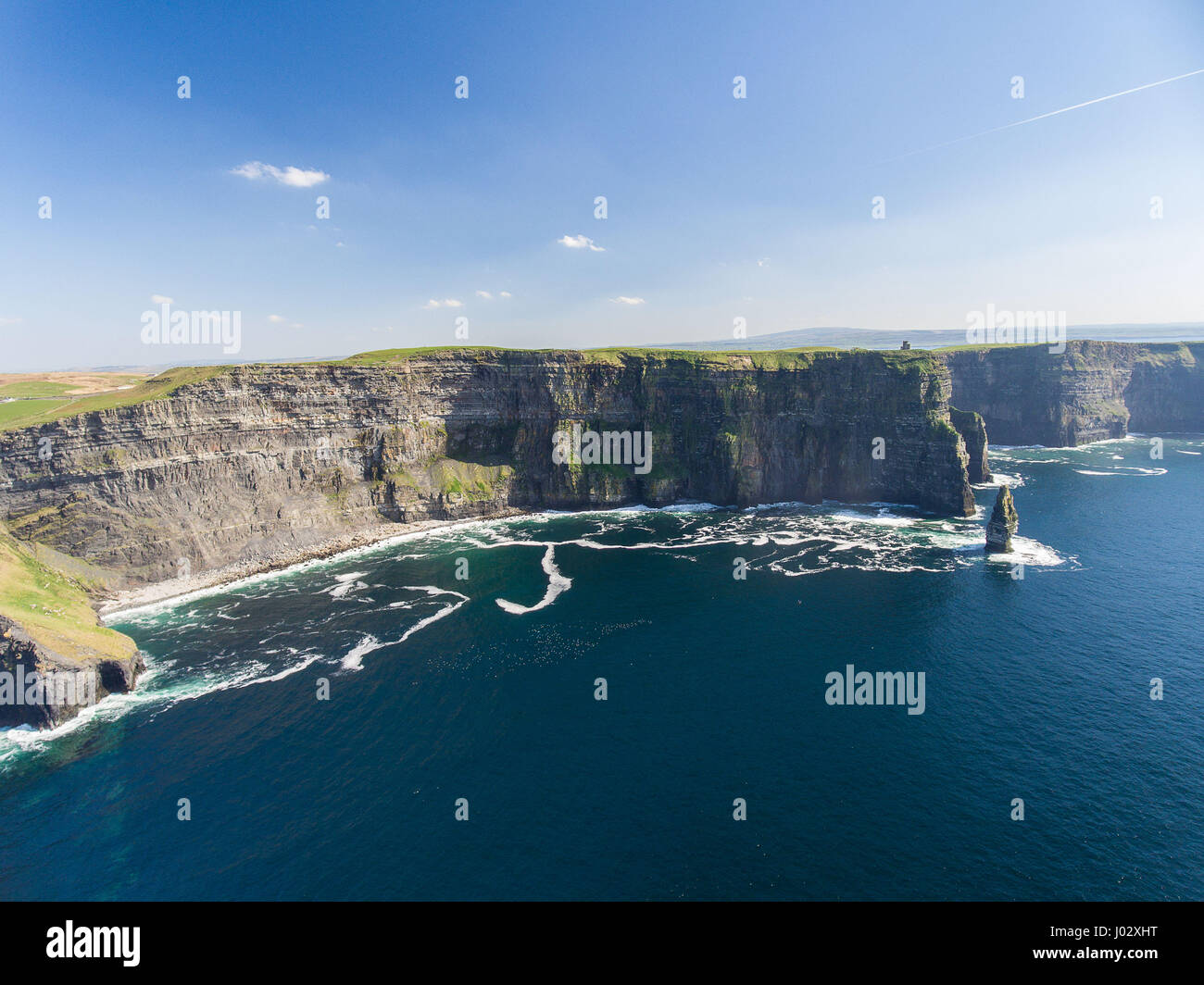 Aerial Ireland countryside tourist attraction in County Clare. The ...